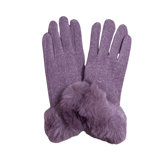 Accessories | 19 Purple Faux Fur Cuff Gloves | Poshmark